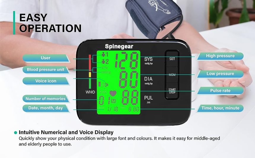Rechargeable Blood Pressure Monitor - Spinegear CK-A138 BPM