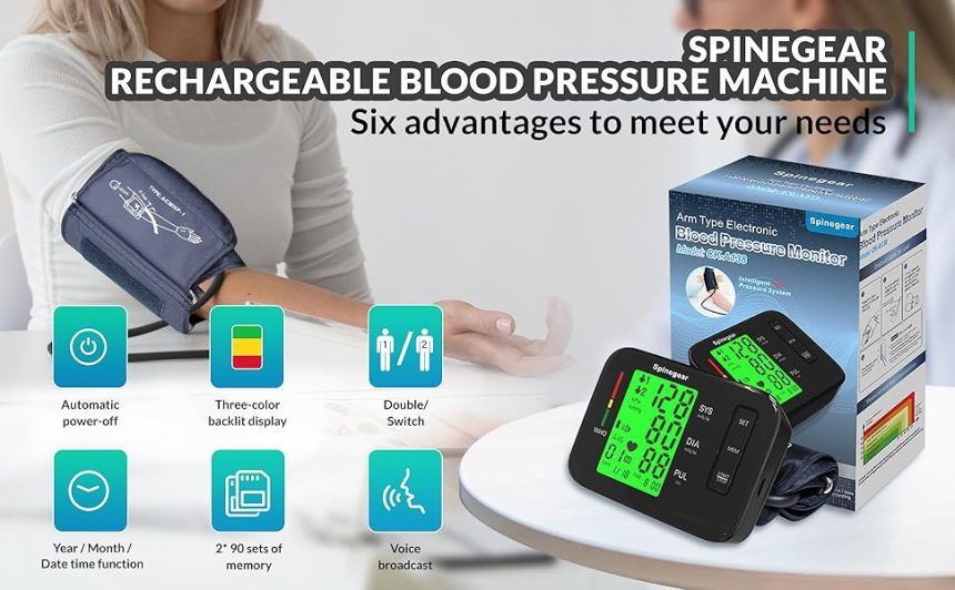 Rechargeable Blood Pressure Monitor - Spinegear CK-A138 BPM